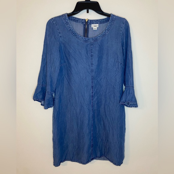 Cato | Dresses | Cato Blue Bell Sleeve Tencel Denim Dress Size 6 | Poshmark